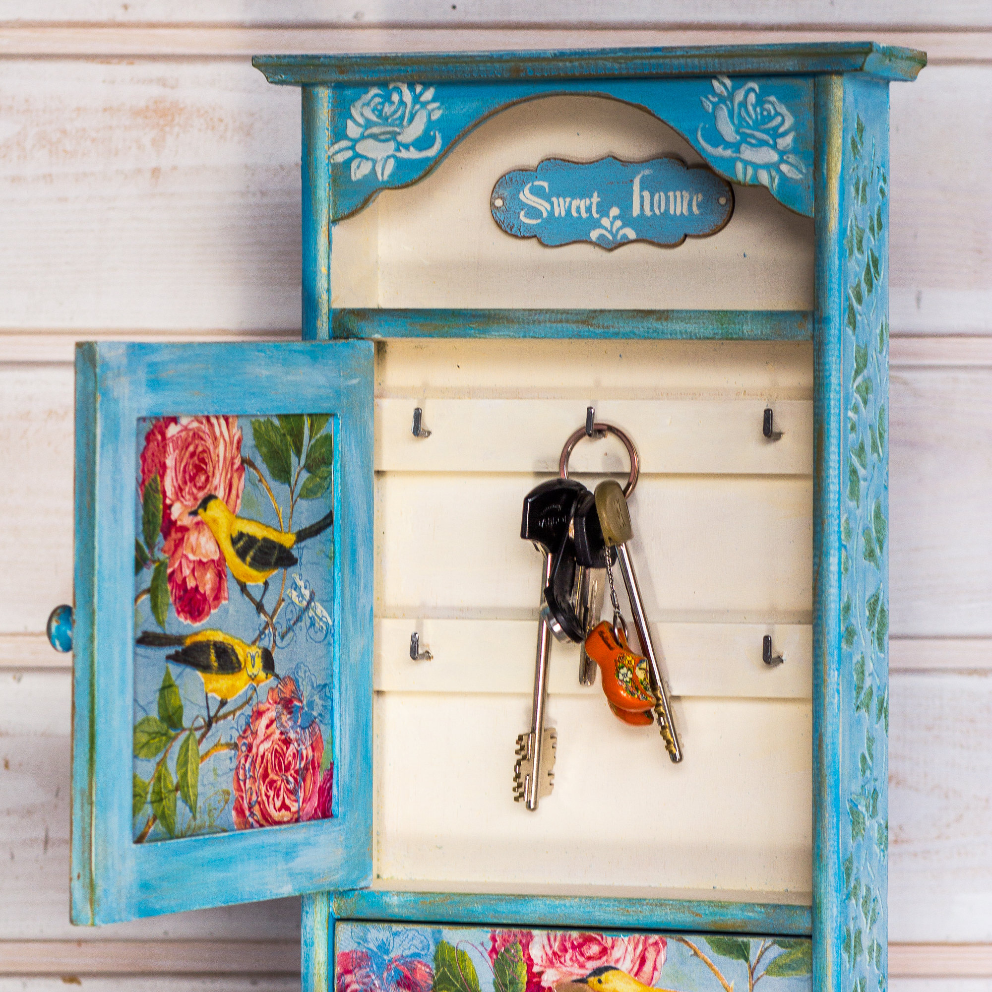 Wooden Key Cabinet Key Box Storage Wall Key Holder Rustic - Etsy