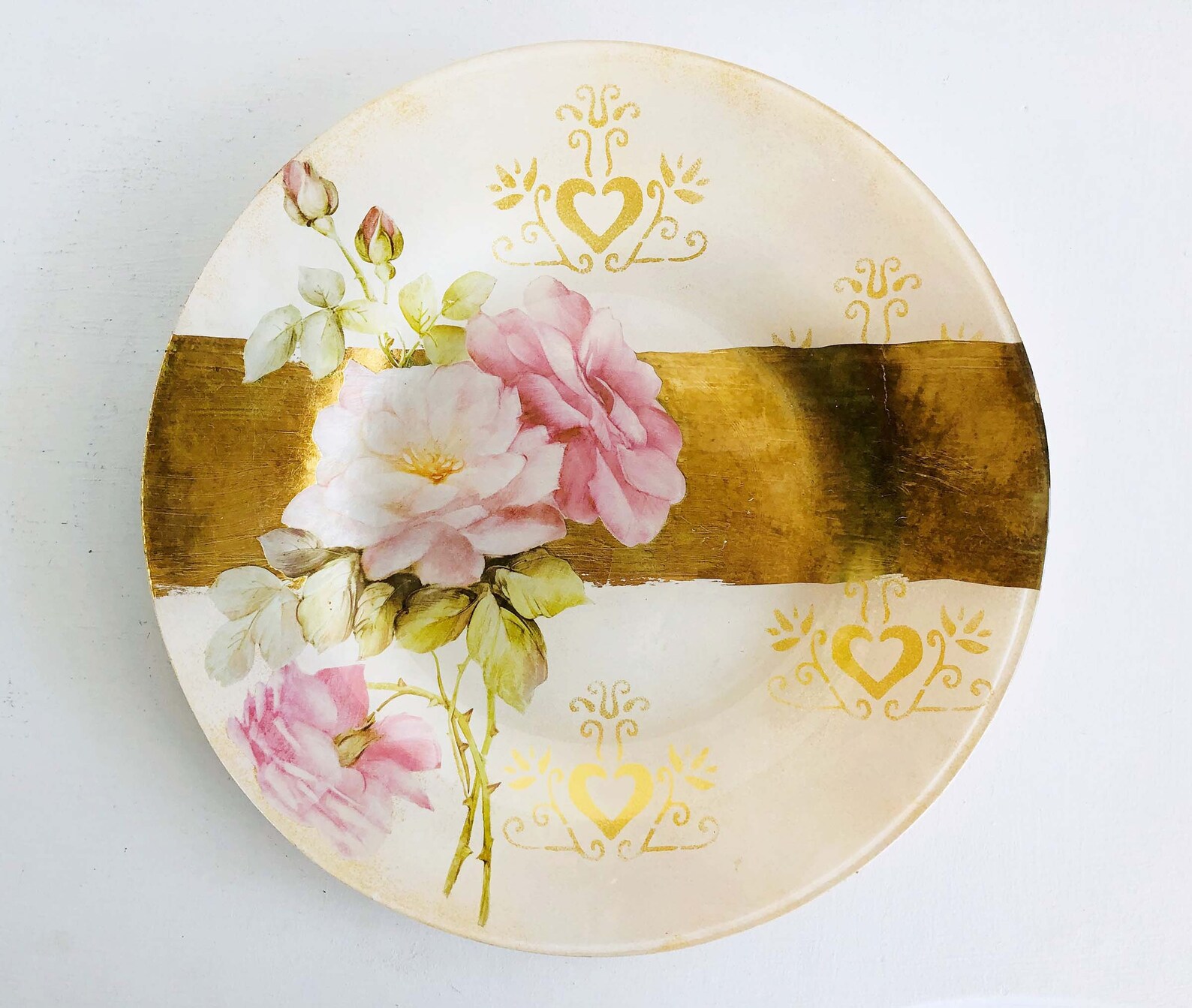 Decorative Glass Plate Ready to Ship Decoupage Plate Hand - Etsy