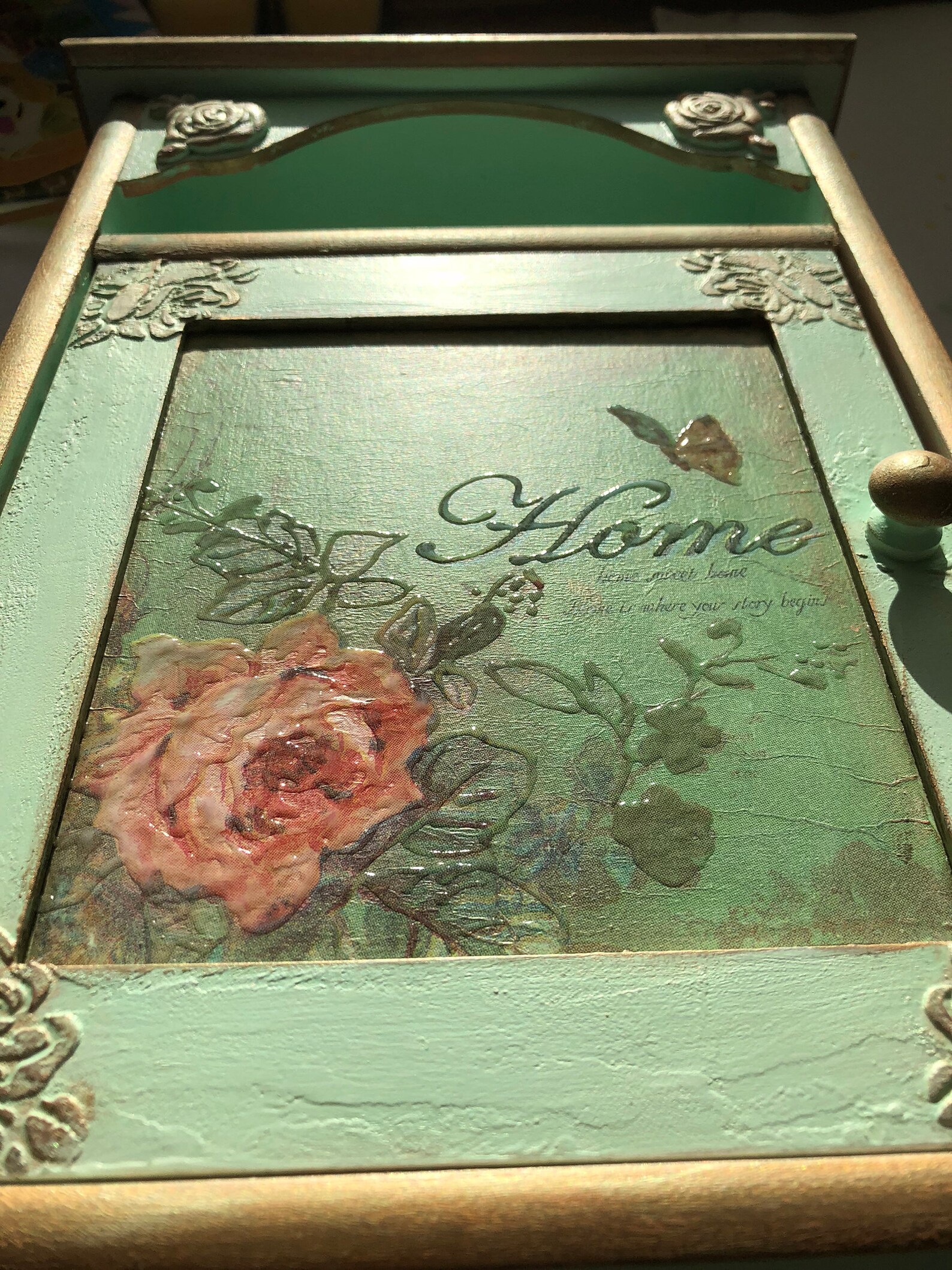 Wooden key box Home Sweet Home Key storage cabinet Wall key | Etsy