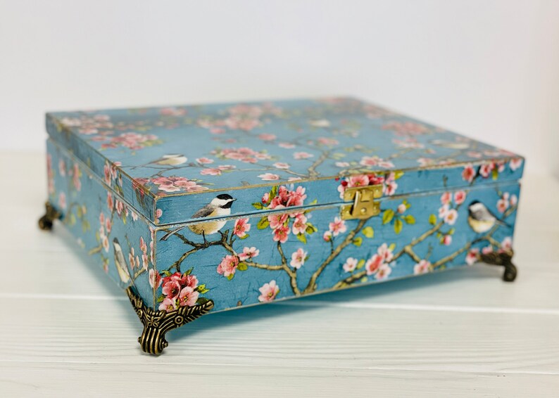 Large Blue Box 12-compartment Tea Box Accesory Holder - Etsy