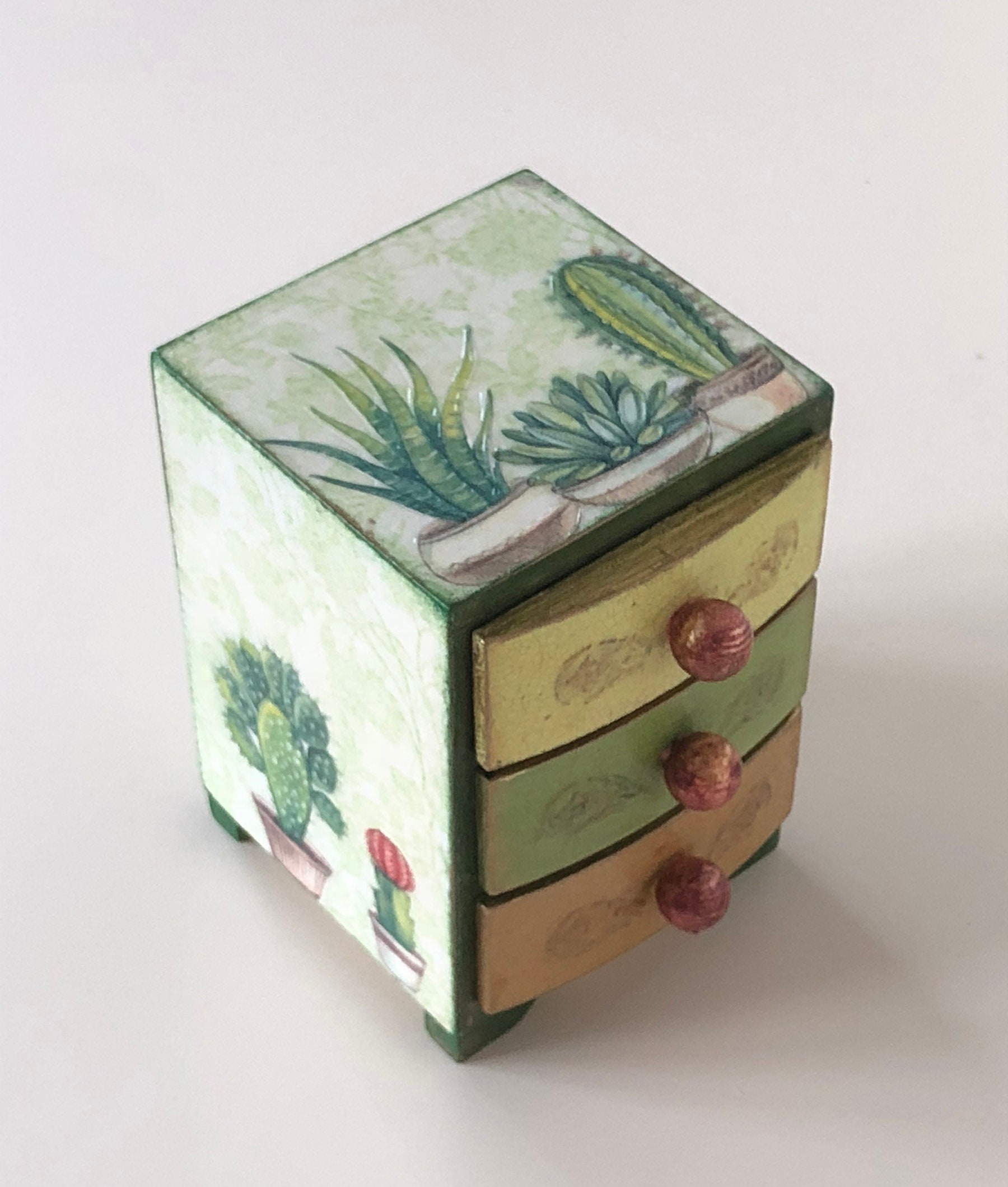 Trinket Box Сactus Mini Chest Drawers Small Jewelry Box | Etsy