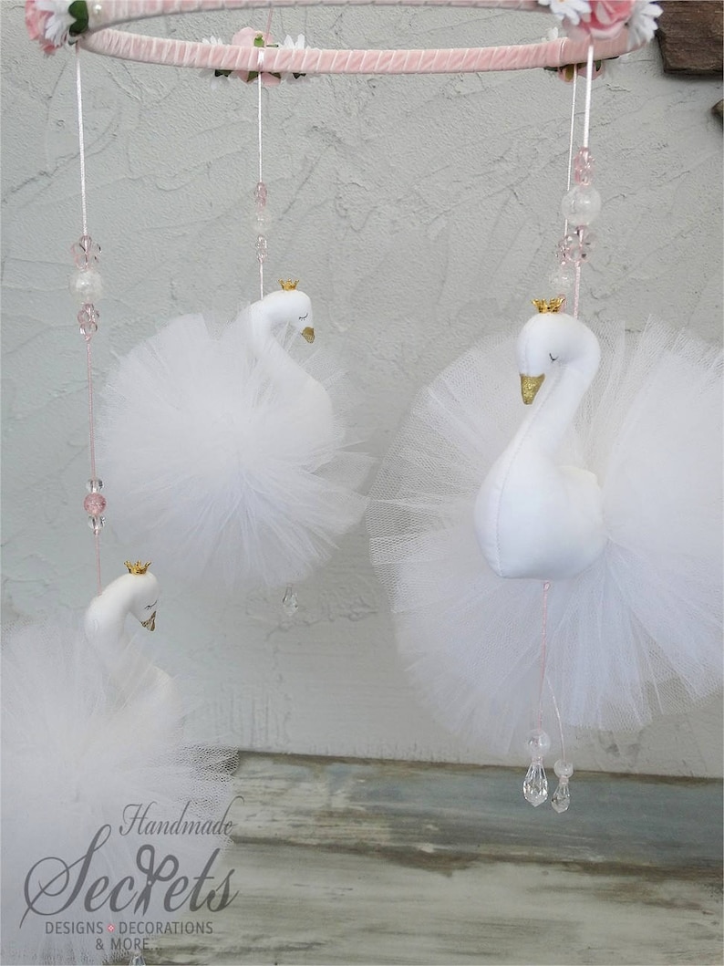 Baby Mobile, Baby Mobile Girl, Baby Mobile Swan, Baby Mobile Girl Room ...
