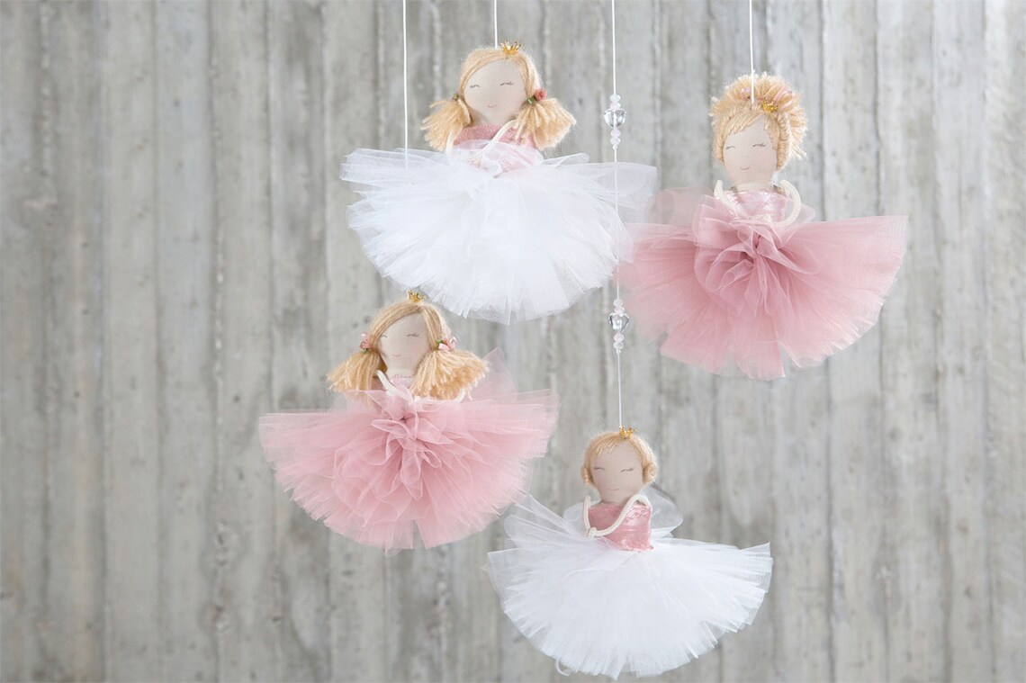 Ballerina Baby Mobile, Handmade Baby Mobile, Floating Ballerinas, Girl ...