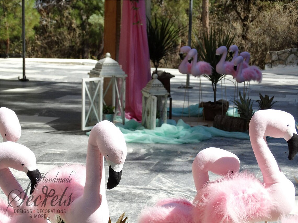 Set of 2 Pink Flamingos Handmade Flamingos Room Decor Home - Etsy