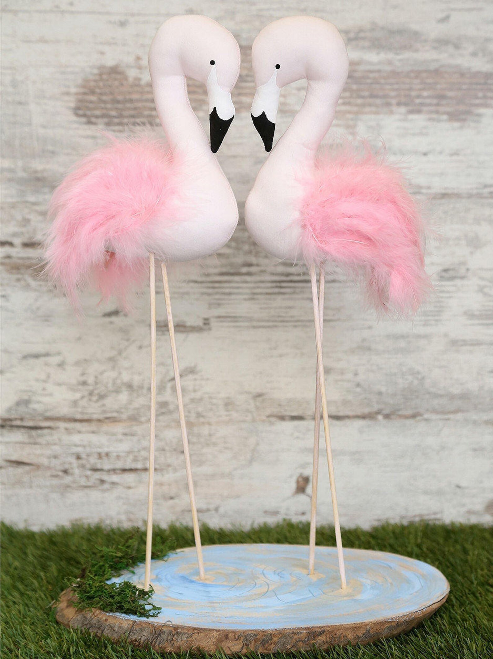 Set of 2 Pink Flamingos, Handmade Flamingos, Room Decor, Home ...