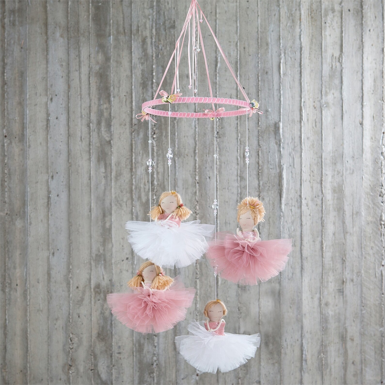 Ballerina Baby Mobile, Handmade Baby Mobile, Floating Ballerinas, Girl ...