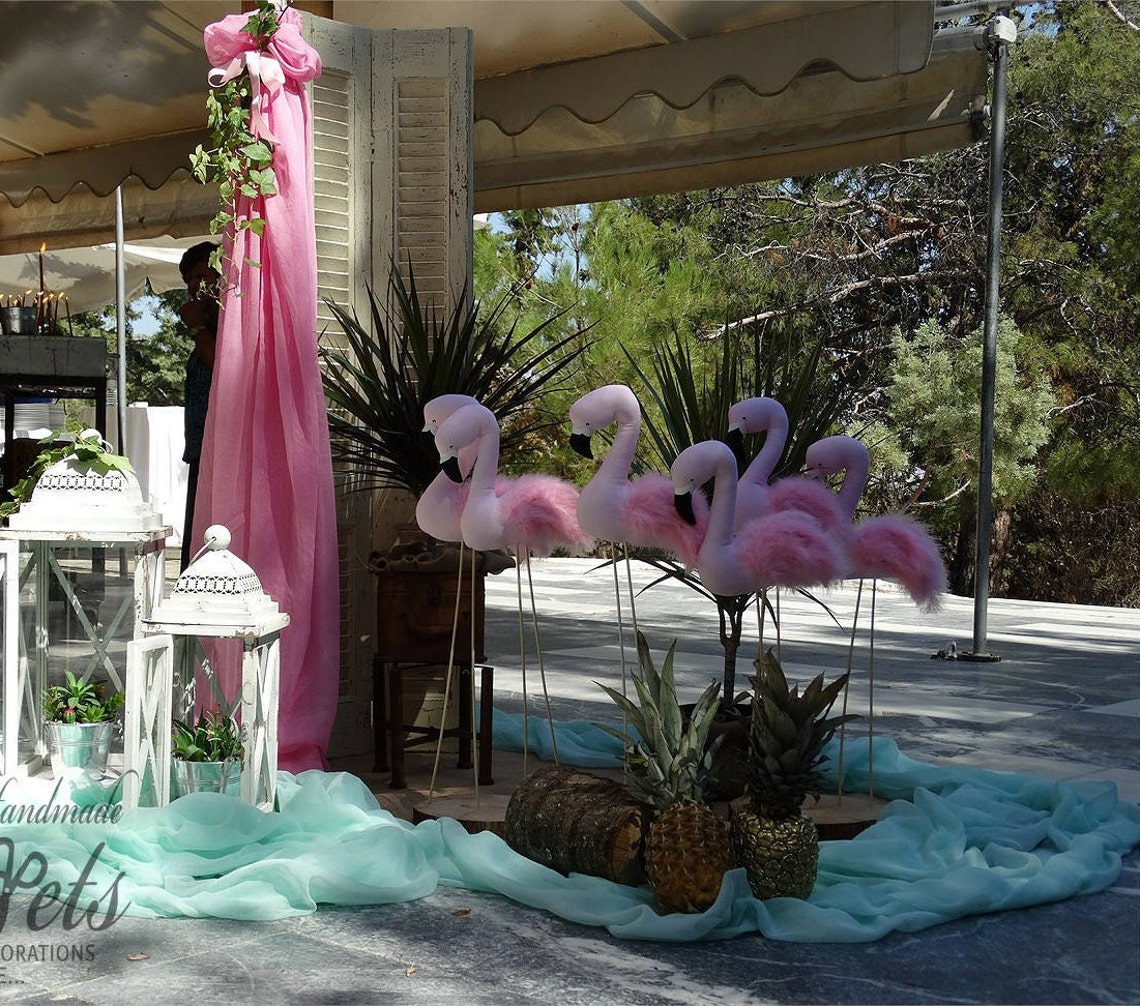 Set of 2 Pink Flamingos Handmade Flamingos Room Decor Home - Etsy