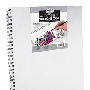 A3 Canvas Cover Spiral Bound Hardback Drawing Sketch Books to ...