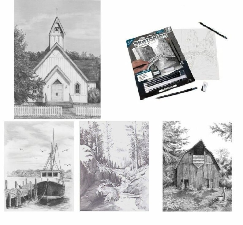Animals & Landscapes Sketching Made Easy Drawing Kits Graphite - Etsy UK