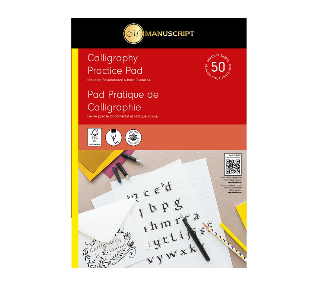 A4 Manuscript Practice Pad Calligraphy Writing Paper 50 Page With ...