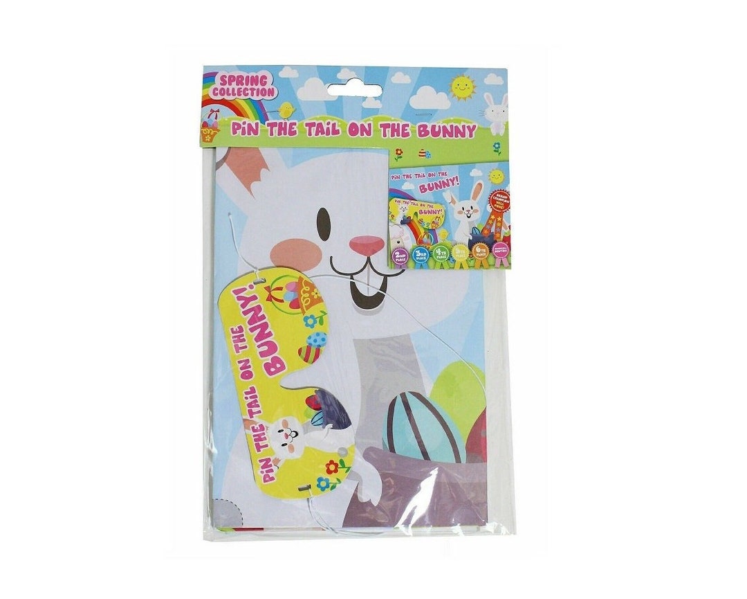 Pin the Tail on the Bunny Easter Family Game & Blindfold Egg Hunt ...