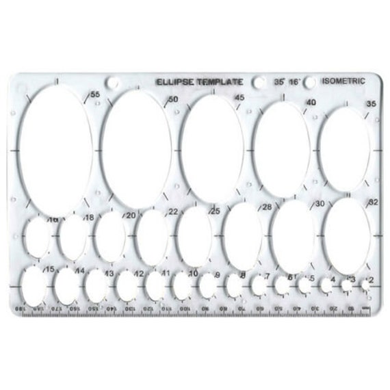 Ellipse Isometric Oval Geometry College Math Stencil Template - Etsy