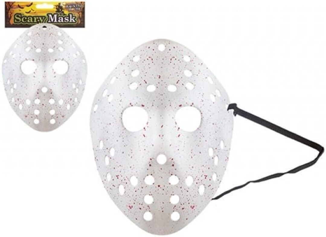 Adult Bloody Hockey Mask Jason Friday 13th Halloween Fancy Dress ...