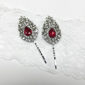 Big Silver Red Hair Pin Christmas Hair Pin Christmas Gift - Etsy