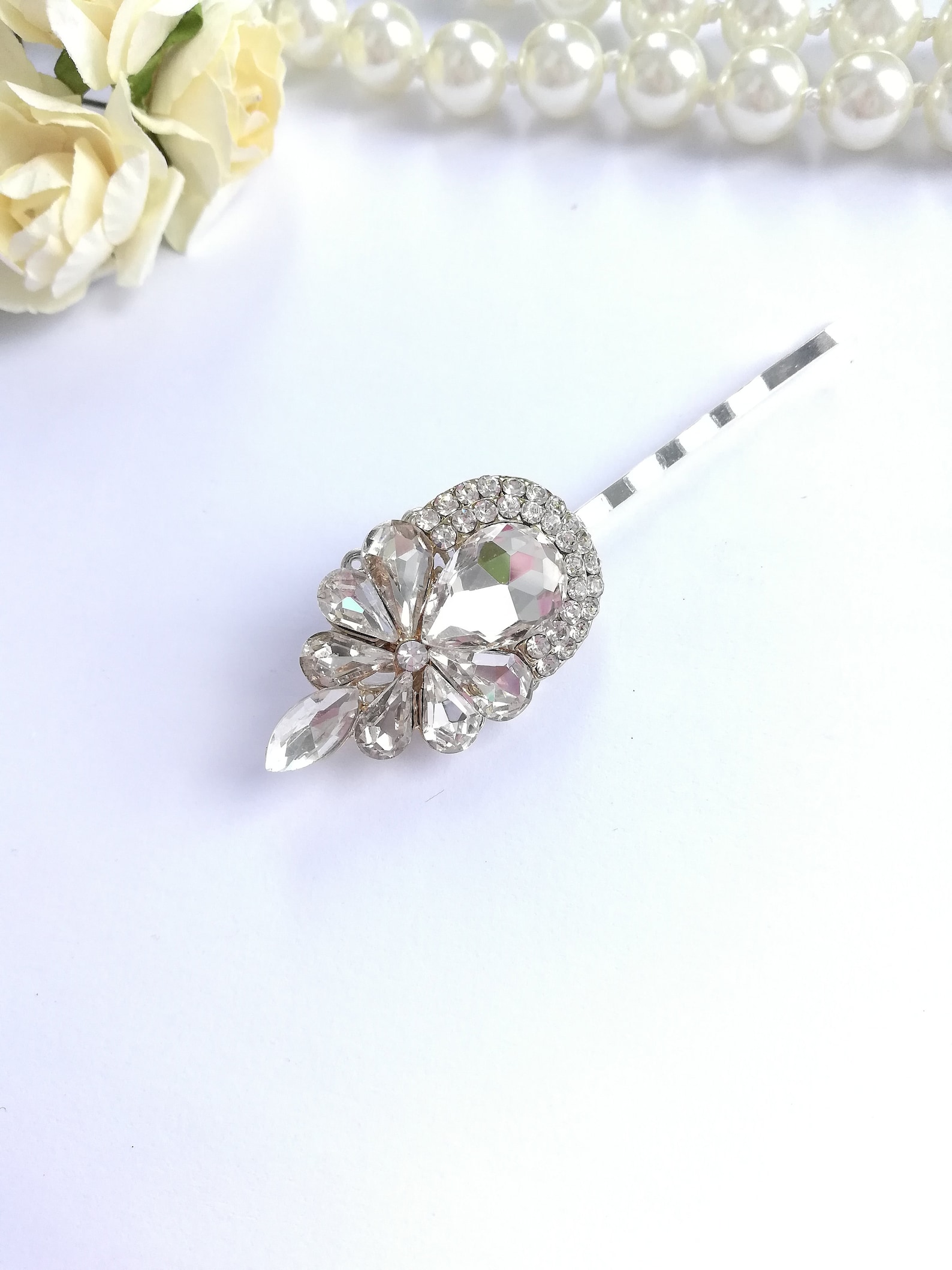 Unusual hair pin jewel hair pin small wedding hair piece | Etsy