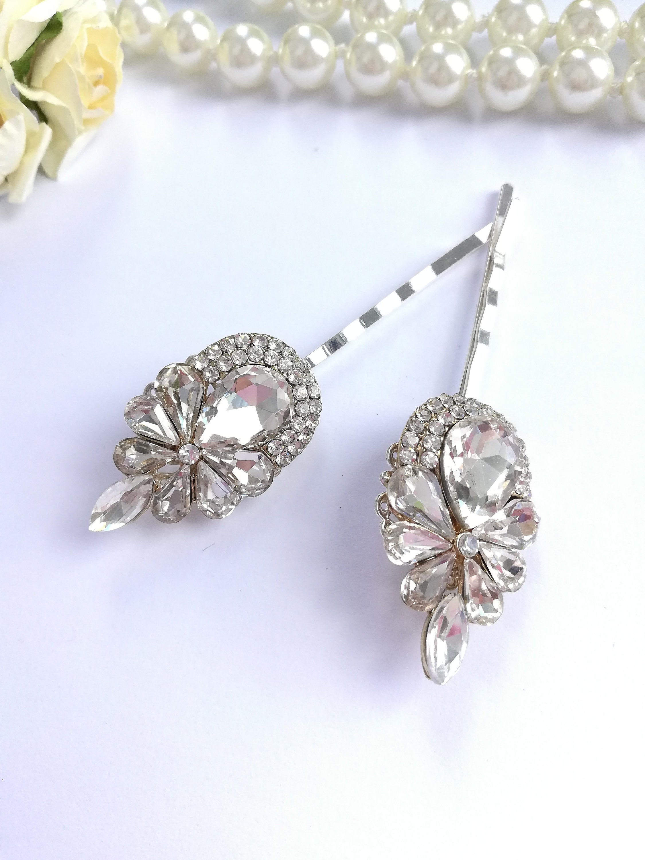 Unusual hair pin jewel hair pin small wedding hair piece | Etsy