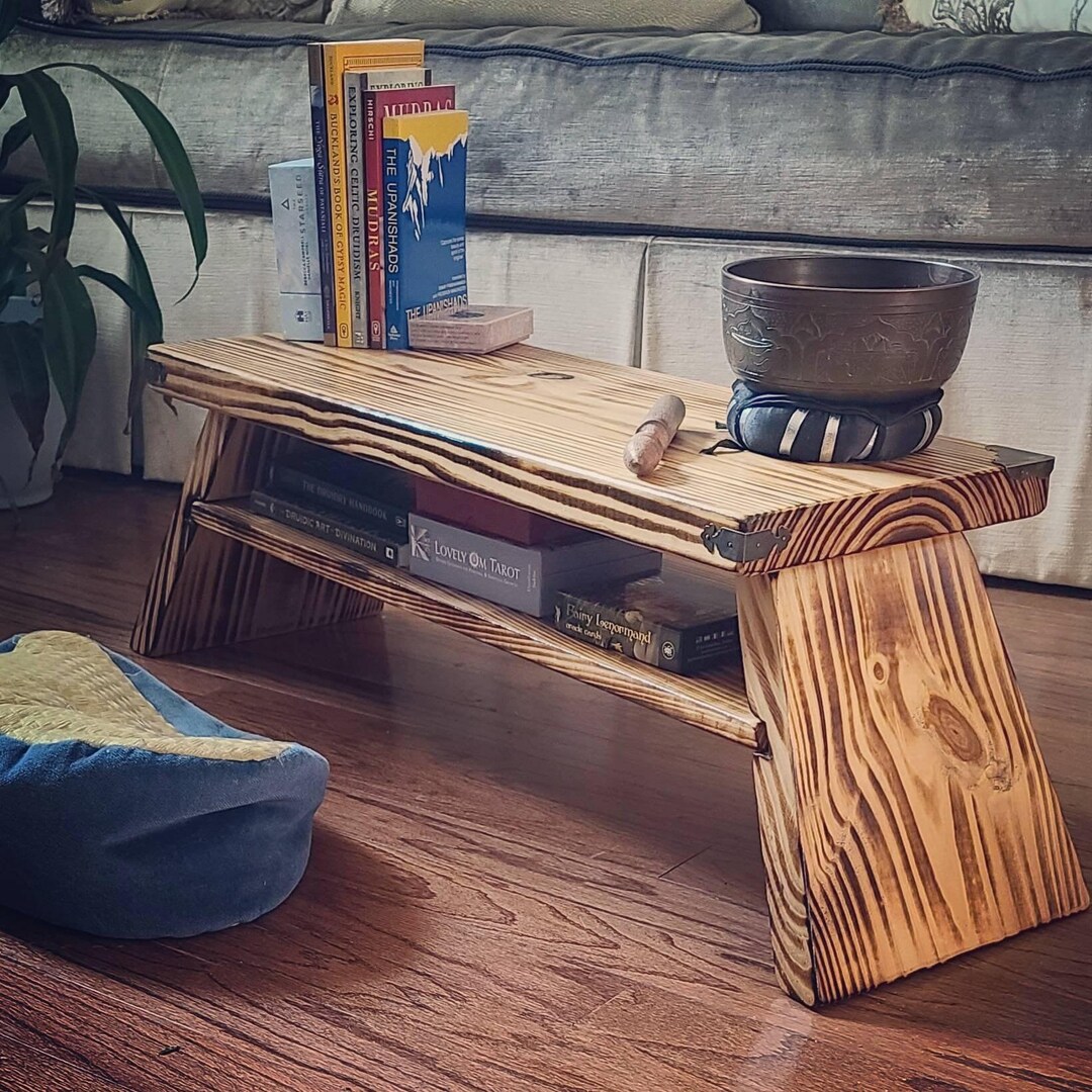 XL Meditation Altar/floor Desk With Shelf and Folding Legs - Etsy