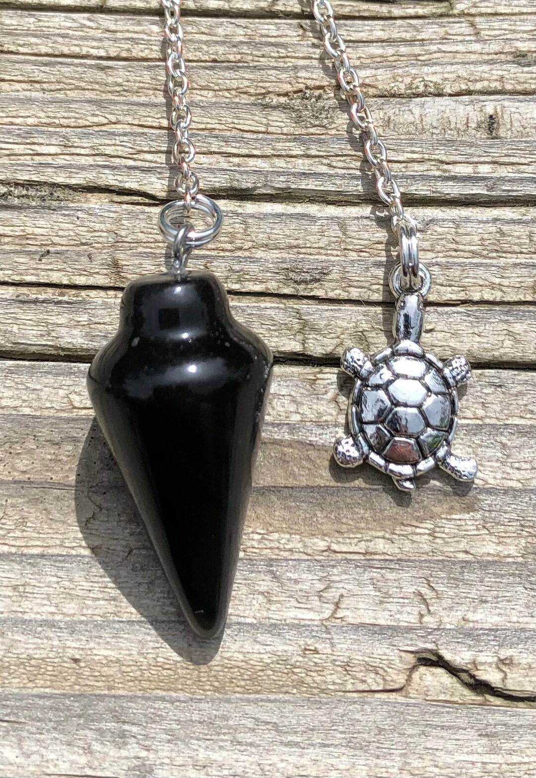 Onyx Pendulum With Turtle Charm (#11) - Etsy