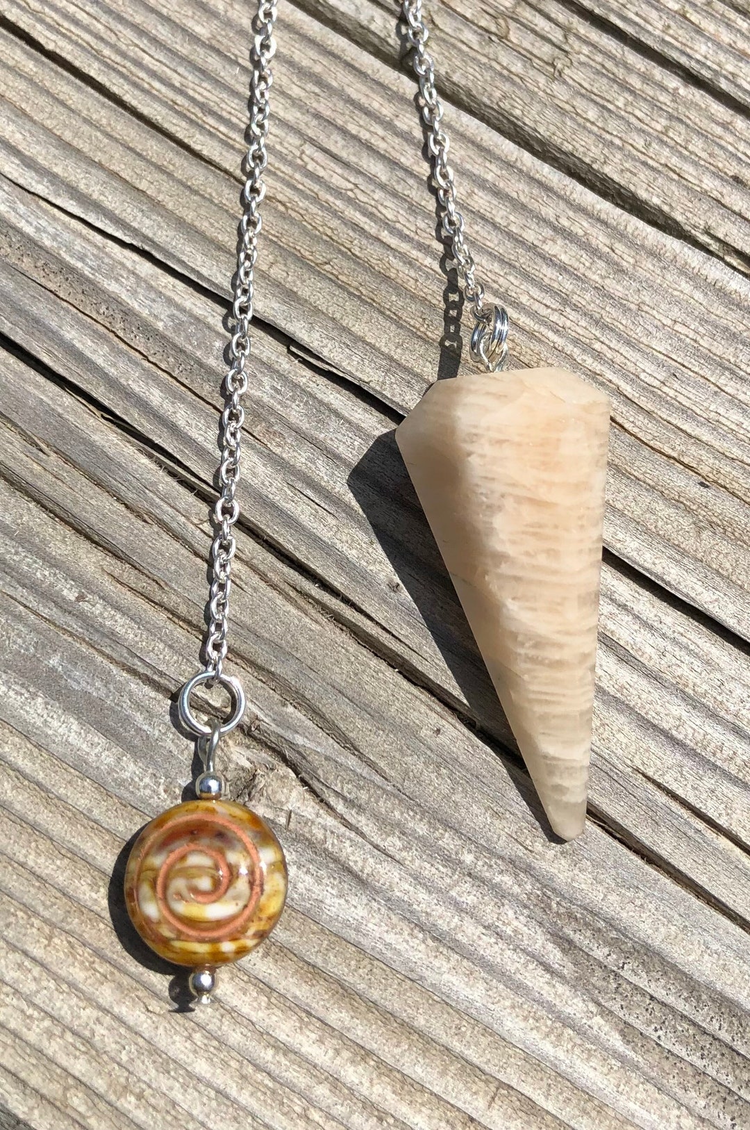 Moonstone Pendulum With Round Stone Bead (#4) - Etsy