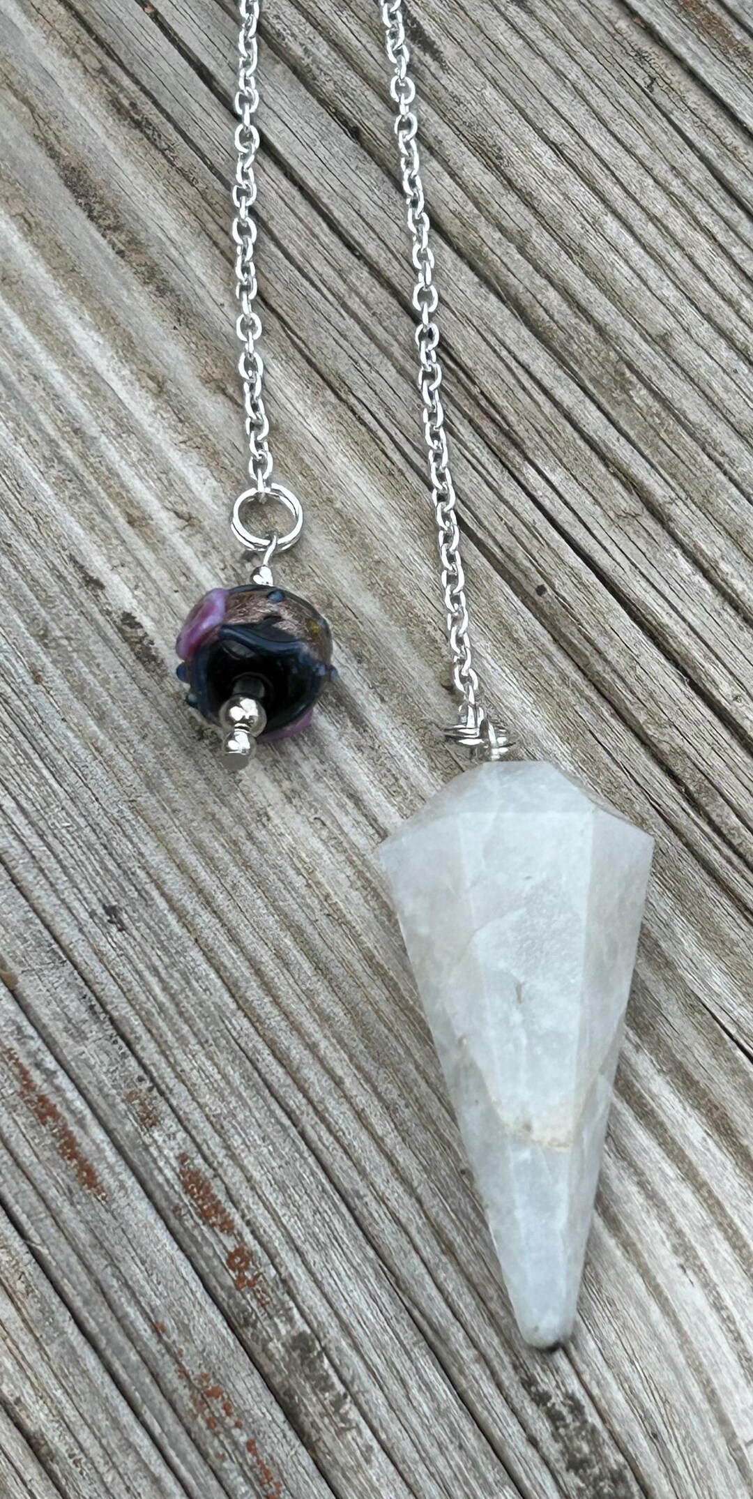 Moonstone Pendulum With Purple Glass Bead (#25) - Etsy