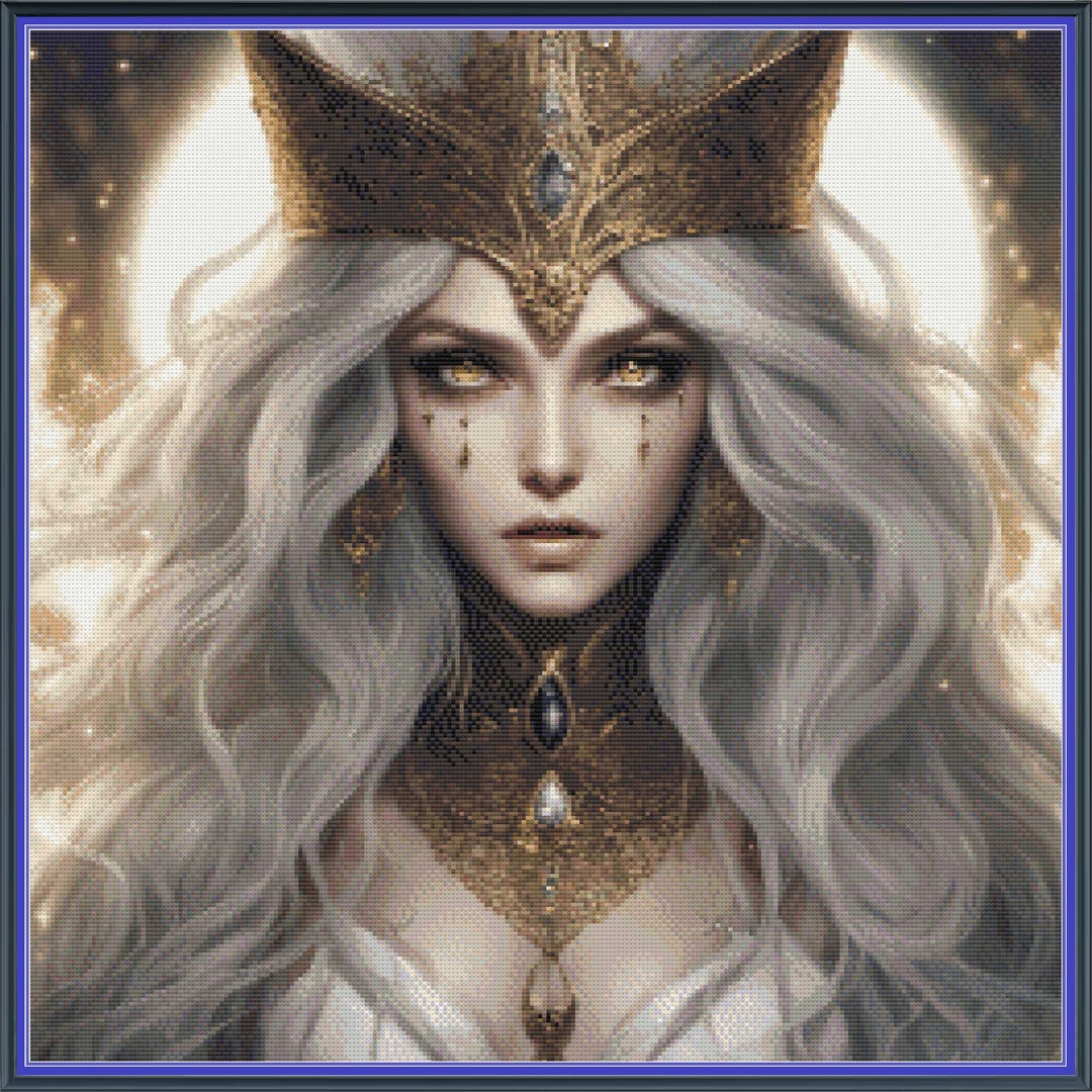 Valeria Warrior Princess Cross Stitch Digital Pattern 59 Colors 250 X ...