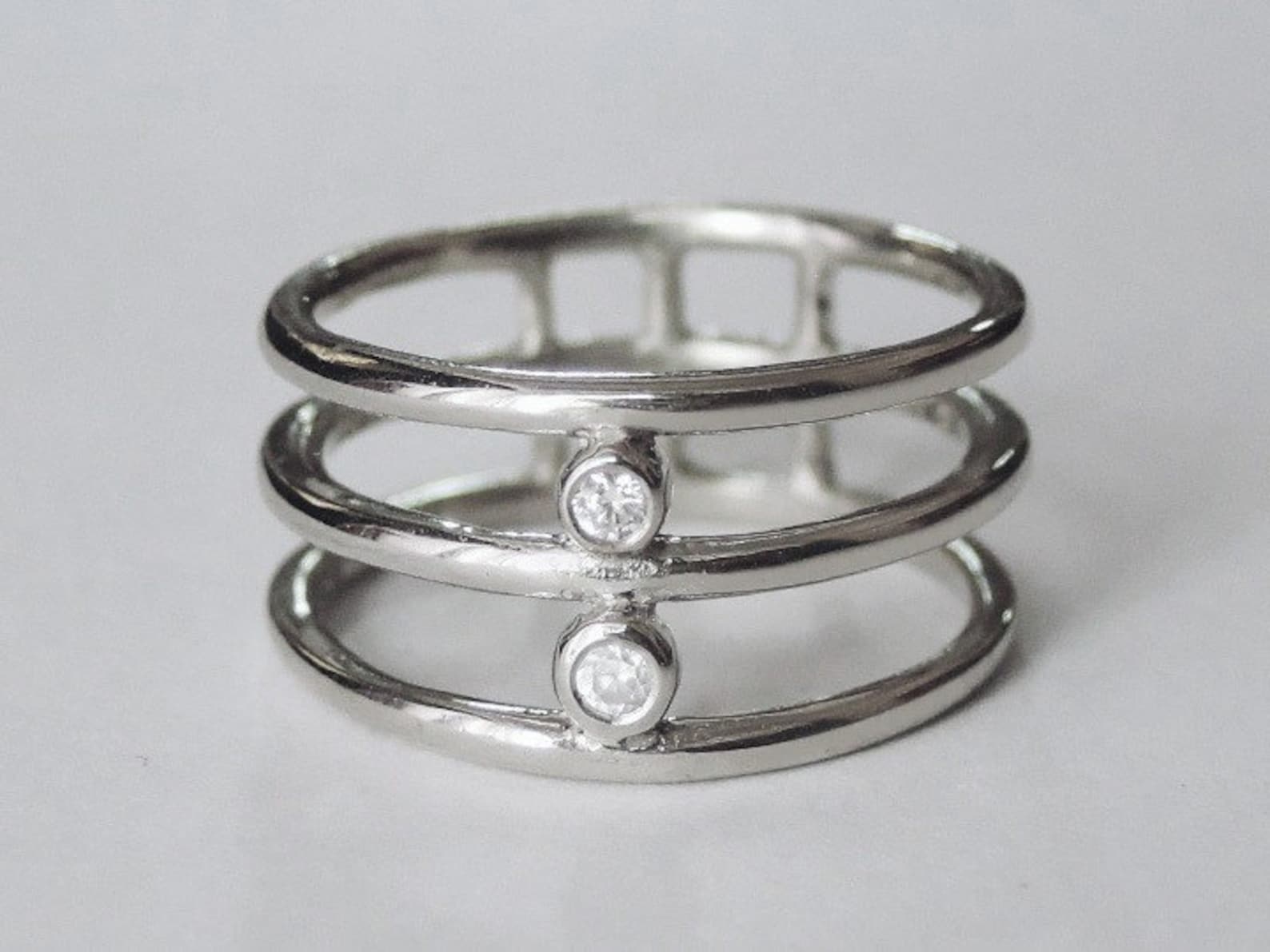 Three Band Ring Line Ring Minimalist Ring Modern Ring | Etsy