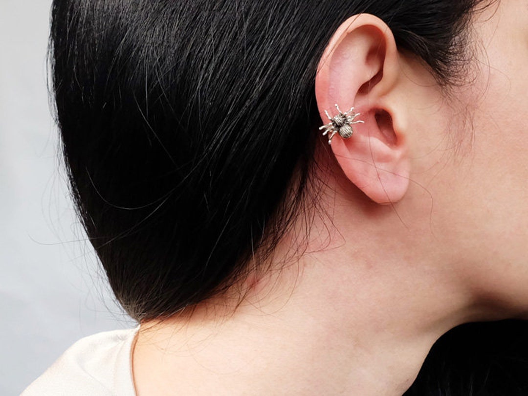 Ear Cuff Spider, Ear Cuff Climber, Silver Ear Cuff, Spider Earrings ...