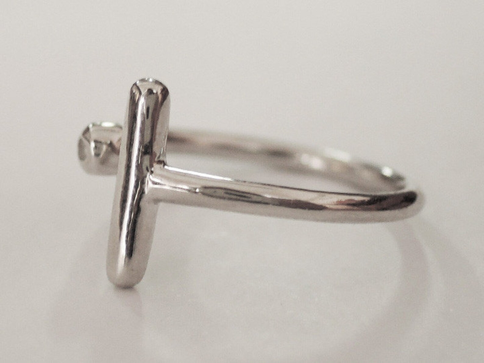 Open Bar Ring, Silver Bar Ring, Minimalist Ring, Geometric Ring ...