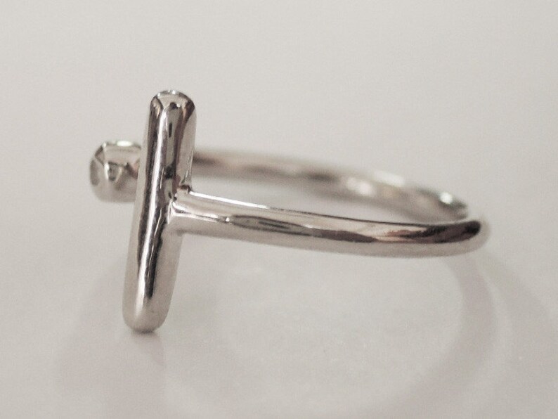Open Bar Ring, Silver Bar Ring, Minimalist Ring, Geometric Ring ...