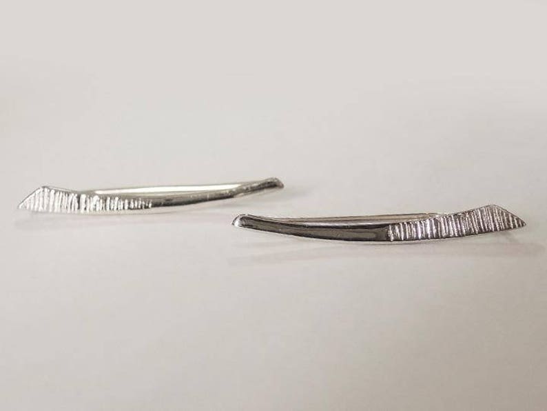 Long Bar Curved Earrings Ear Climber Earrings Long Ear | Etsy