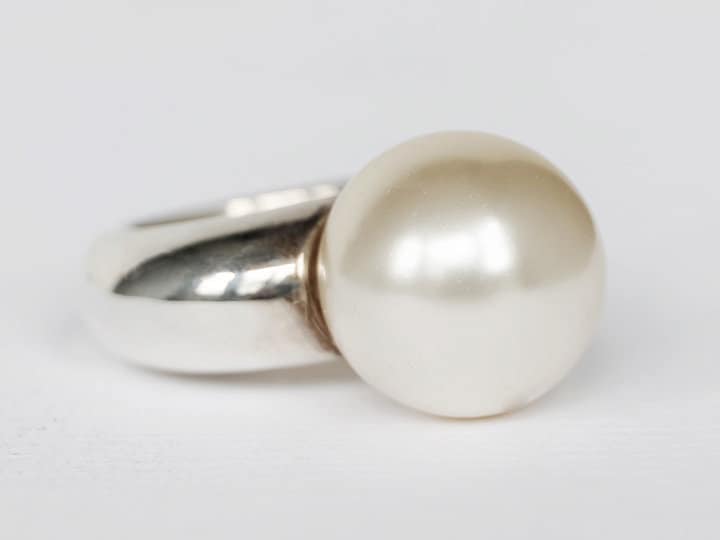 LARGE PEARL RING Pearl Ring White Pearl Ring Big Pearl - Etsy