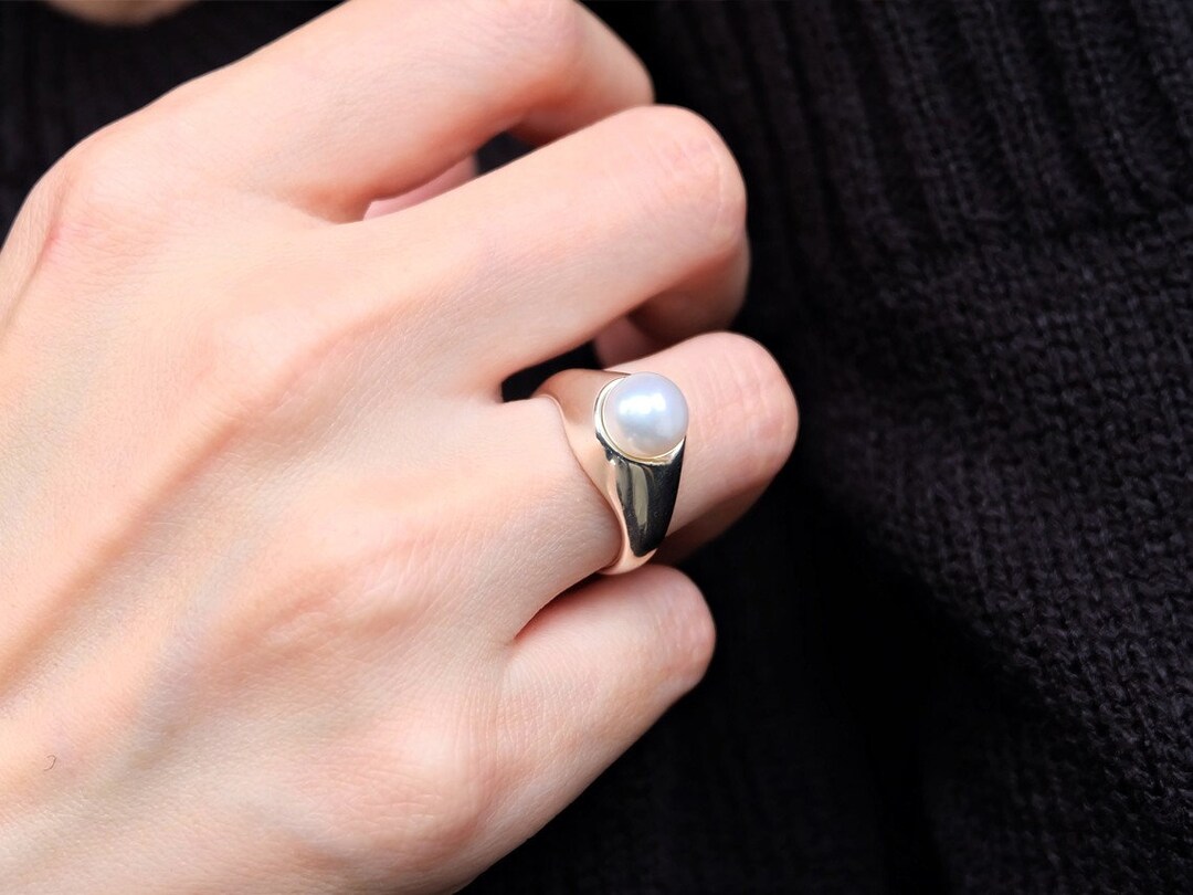 NATURAL WHITE PEARL, Pearl Ring, White Pearl Ring, Big Pearl Ring ...