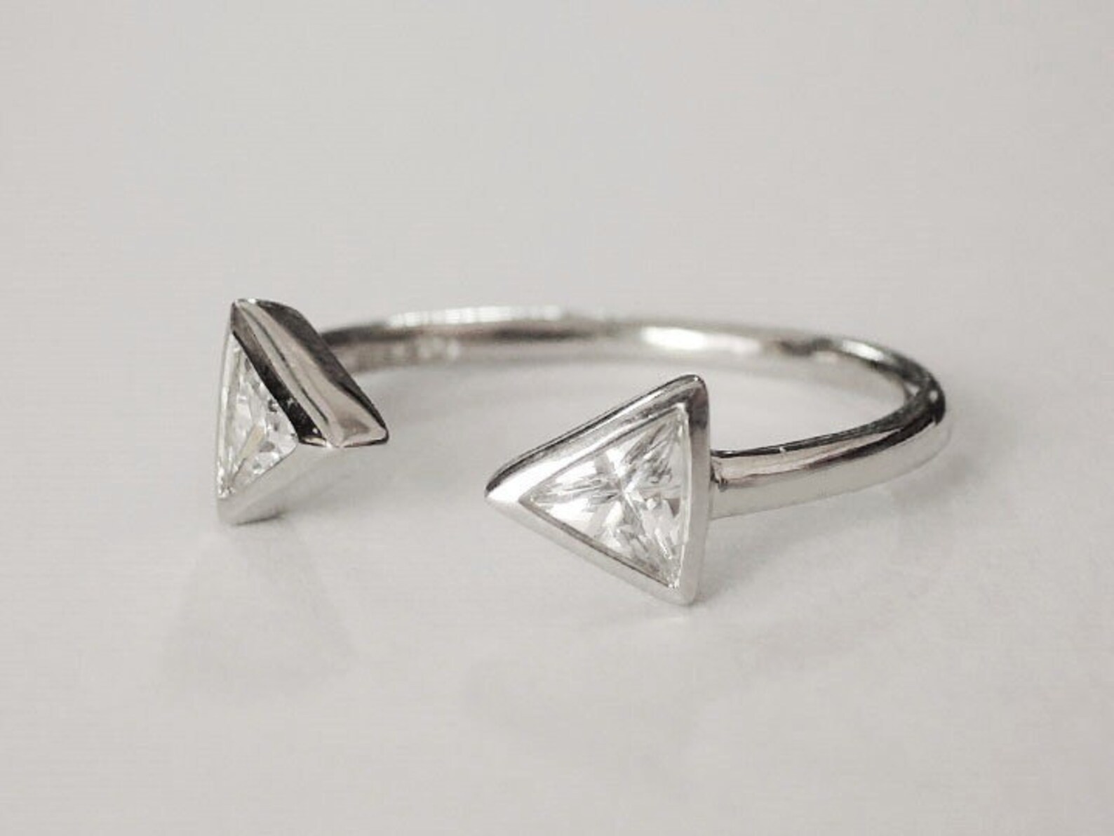 Triangle Ring Geometric Ring Triangle Silver Triangle Ring - Etsy