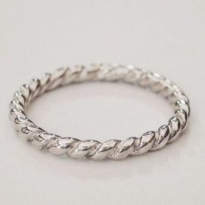 Stack Twist Rope Ring, Twisted Ring, Stack Ring, Silver Rope Ring, Rope Ring, Couple Ring ...