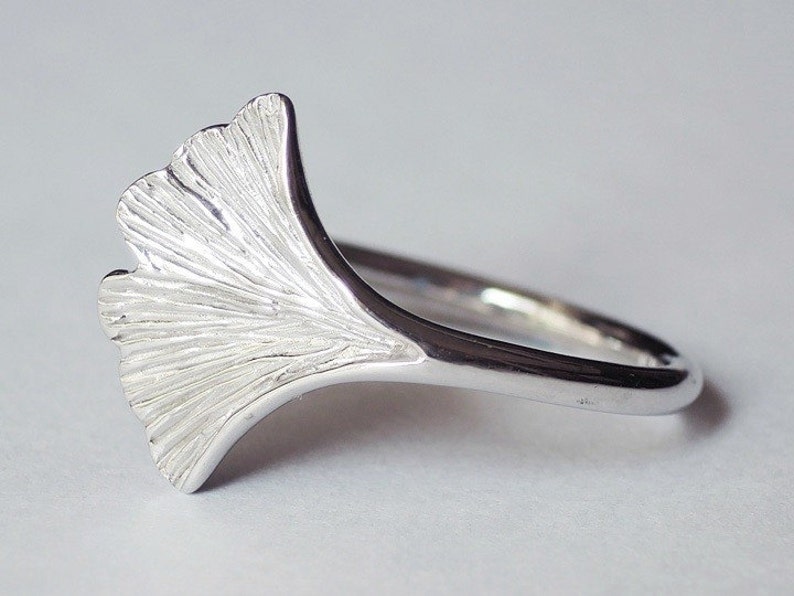 Ginkgo Ring Handmade Ring Silver Ginkgo Ring Leaf Ring - Etsy