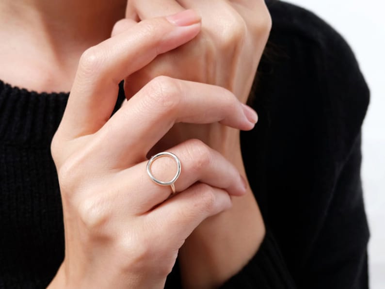 Open Circle Ring Open Circle Ring Silver Circle Ring - Etsy