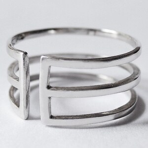 3 Line Ring, Line Ring, Adjustable Ring, Minimalist Ring, Modern Ring ...
