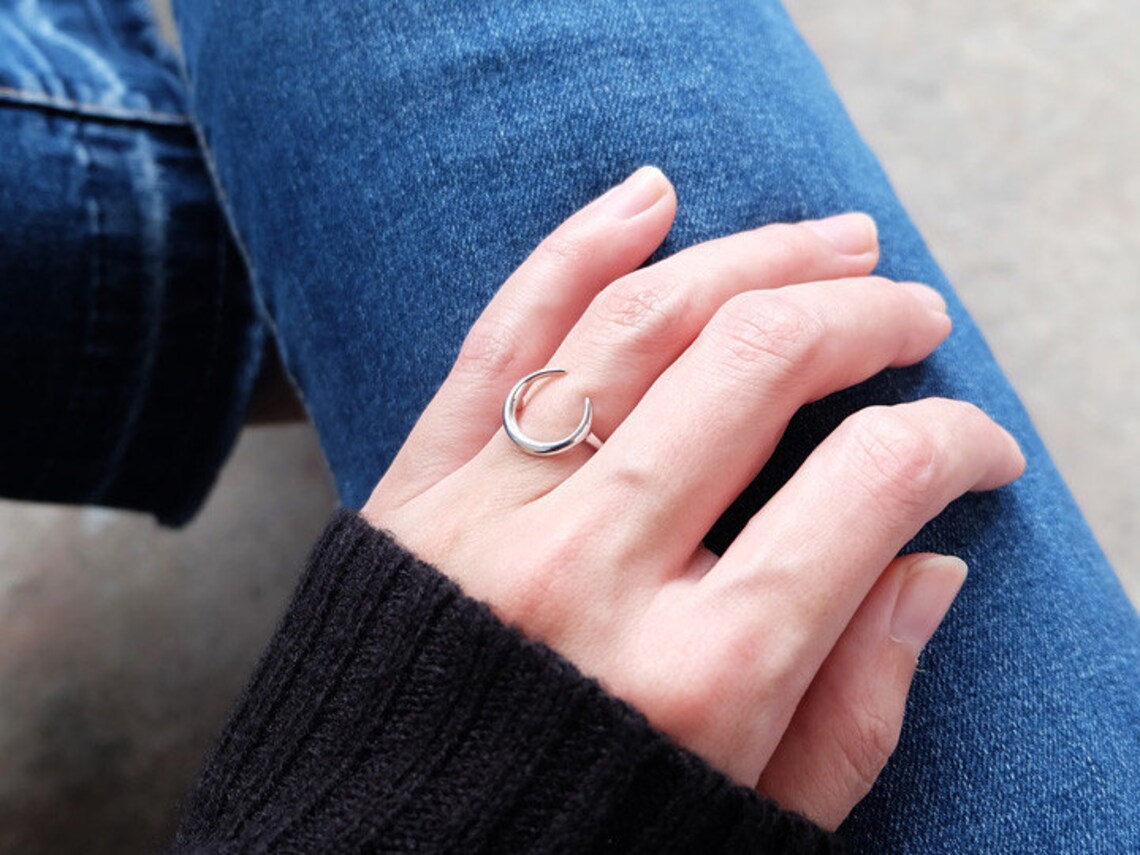 Horn Ring Double Horn Ring Moon Ring Lucky Ring Protection - Etsy