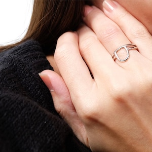One U Shaped Ring, Three Line Ring, Line Ring, Minimalist Ring, Modern ...