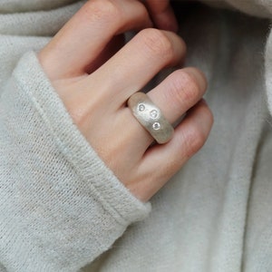 ORGANIC SILVER RING, Chunky Silver Ring, Chunky Ring, Solid Silver Ring ...