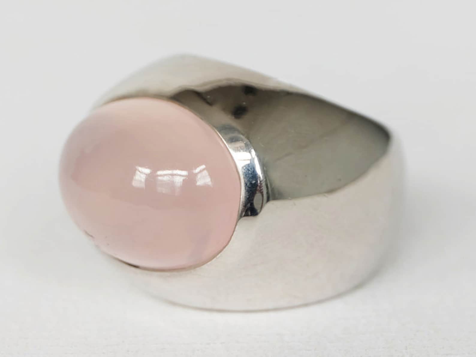 ROSE QUARTZ RING Natural Rose Quartz Ring Handmade Silver | Etsy