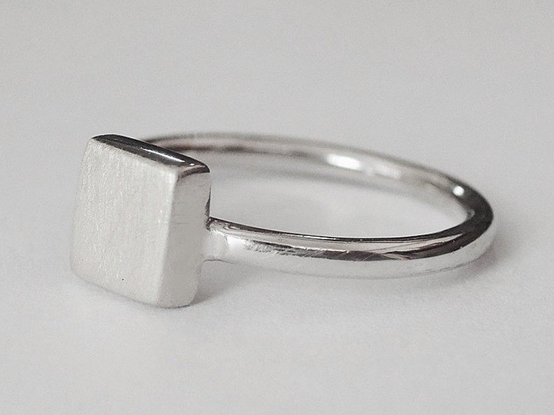 Square Ring Geometric Jewelry Geometric Ring Silver Square - Etsy