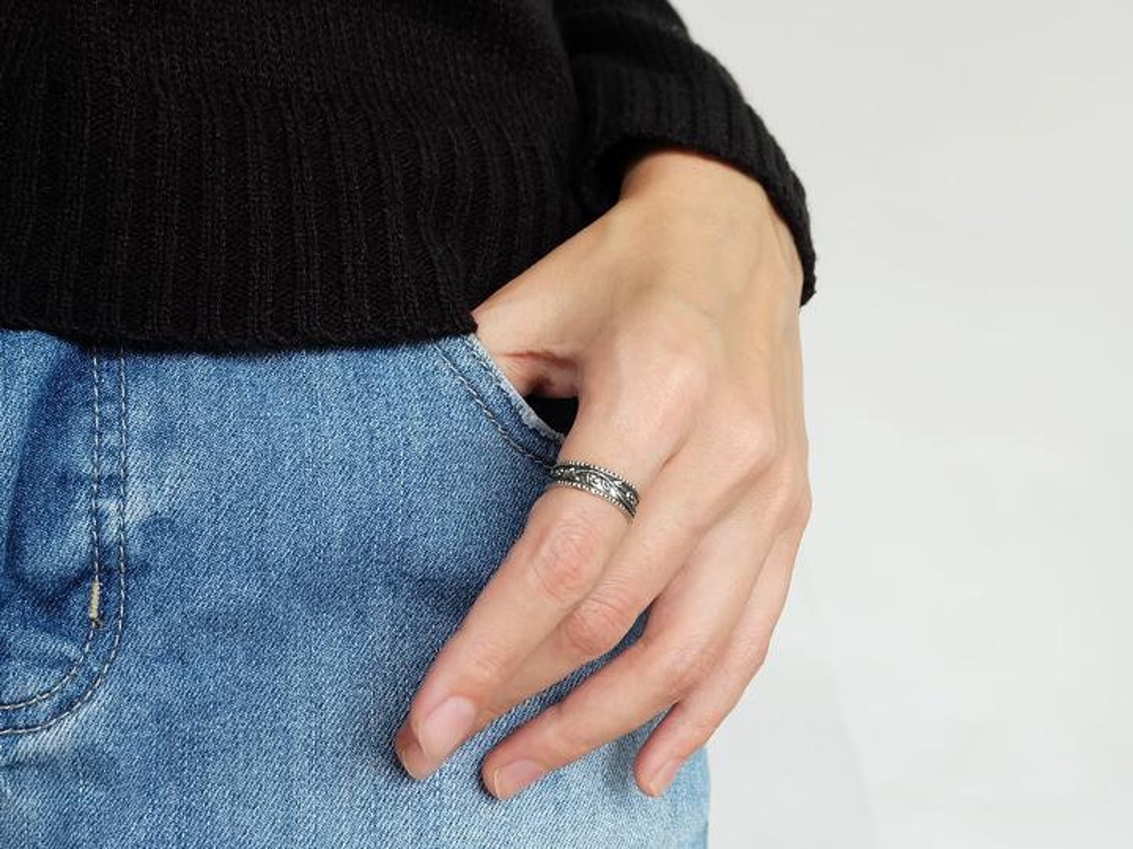 Flower thumb ring silver thumb ring women thumb ring thumb | Etsy