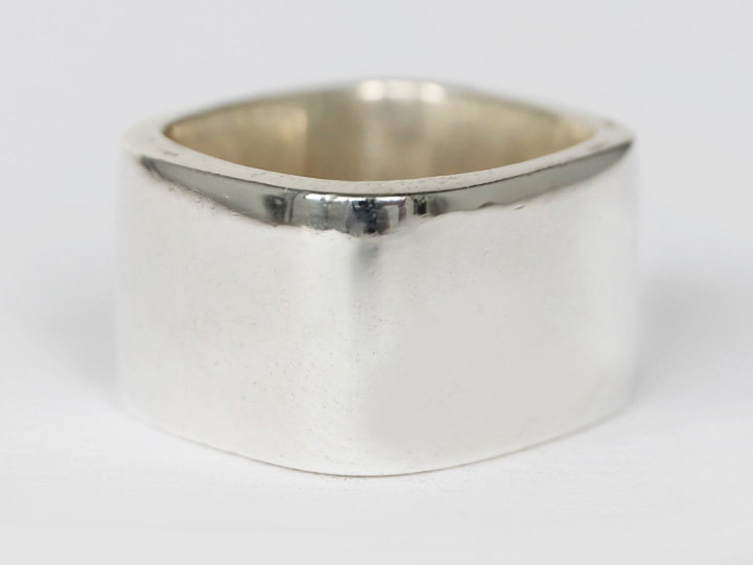 SQUARE SOLID RING, Square Solid Silver Ring, Silver Unisex Ring ...