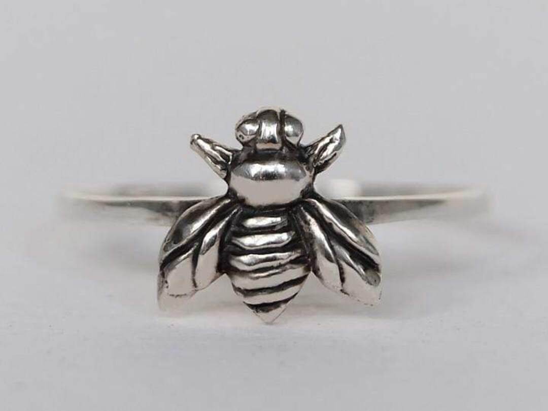 Bee Ring, Tiny Bee Ring, Silver Bee Ring, Dainty Bee Ring, Bee Silver ...