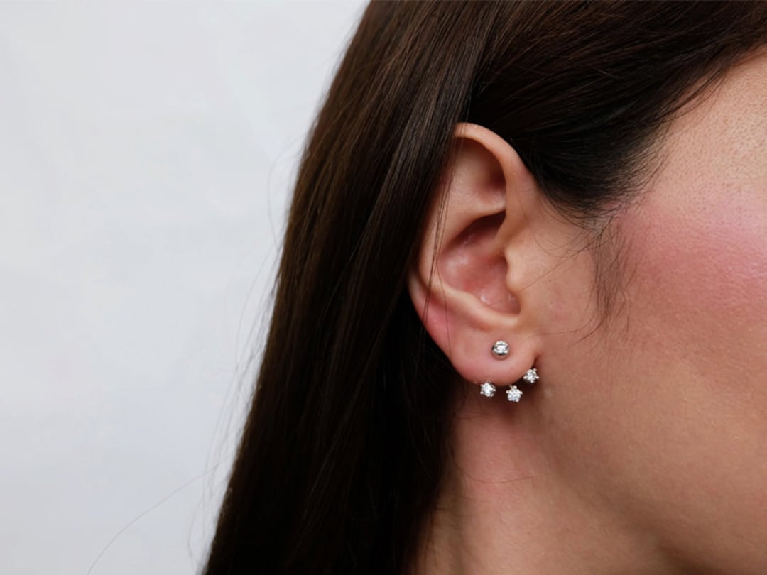 Two Way Cz Earring, Ear Jacket, Ear Jacket Earrings, Two Way Earring ...