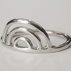 U Shaped Ring, Three Line Ring, Line Ring, Minimalist Ring, Modern Ring ...