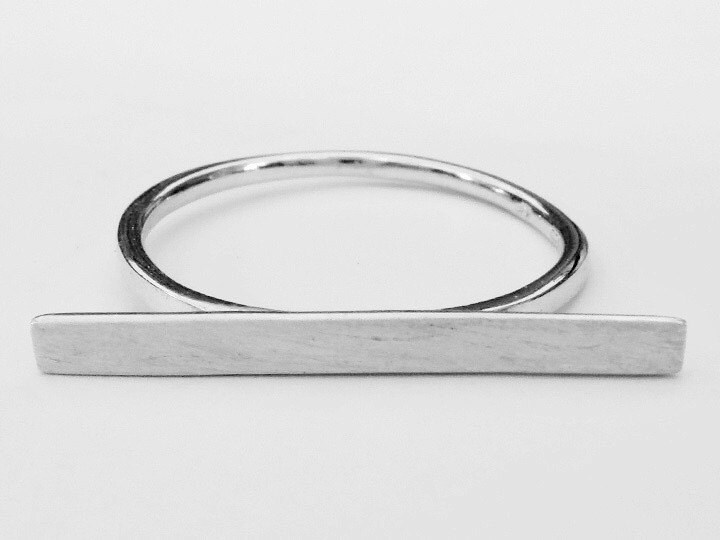 Bar Ring Silver Bar Ring Minimalist Ring Geometric Ring - Etsy