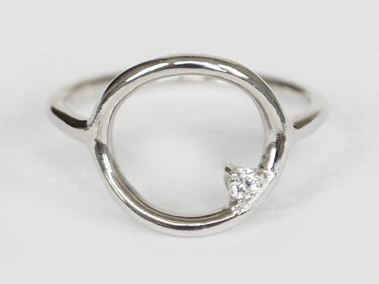 Open Circle Ring, Open Circle Ring, Silver Circle Ring, Minimalist Ring ...