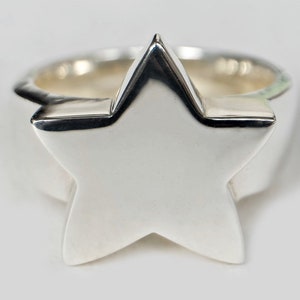 STAR SOLID RING, Silver Star Ring, Statement Ring, Star Ring, Chunky ...